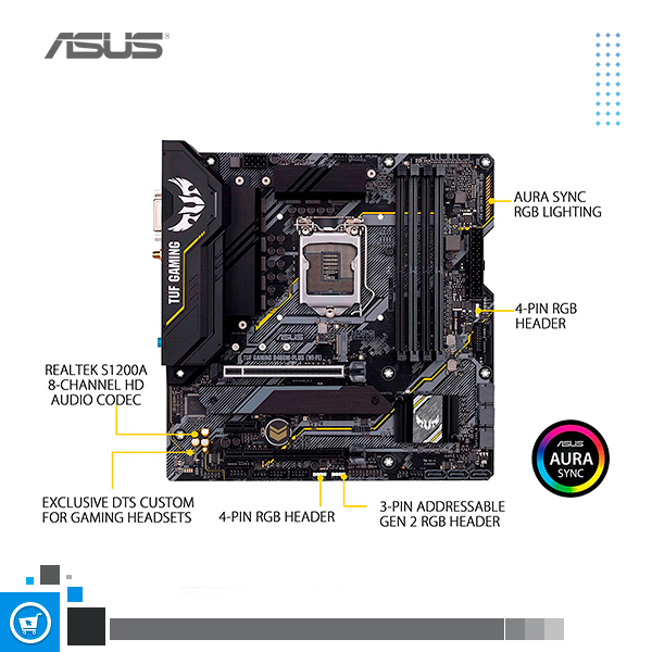 PLACA ASUS TUF GAMING B460M-PLUS (WI-FI) MICRO ATX INTEL LGA 1200 B460 ...